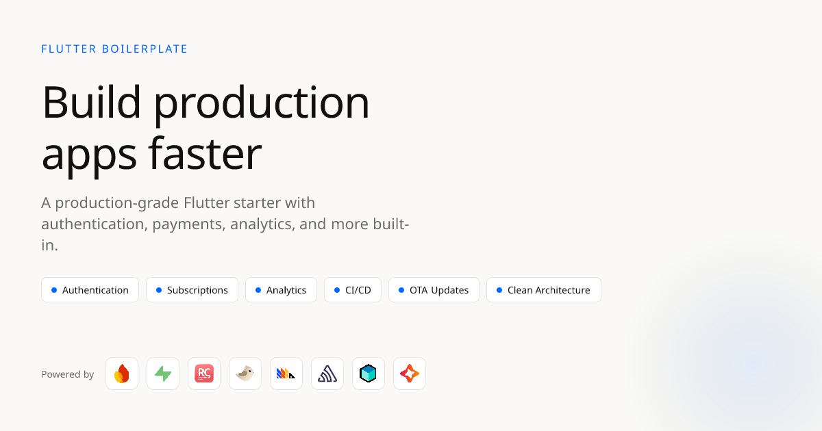 Flutter Boilerplate - Build Production Apps Faster